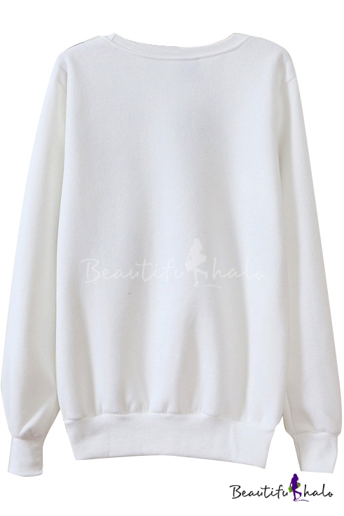 Lightening Print Round Neck Long Sleeve Sweatshirt